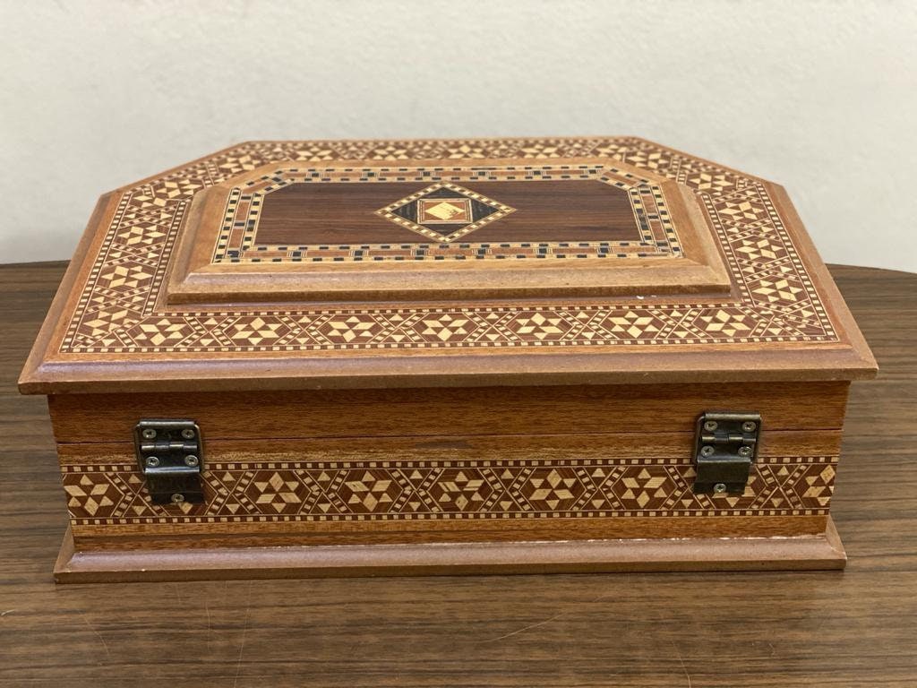 Syrian Handmade Wood Box Marquetry Inlaid Mosaic | Etsy