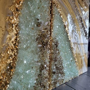 Large Resin Epoxy Geode Wall Decor / Wall Artwork / Resin Geode/ Gold ...