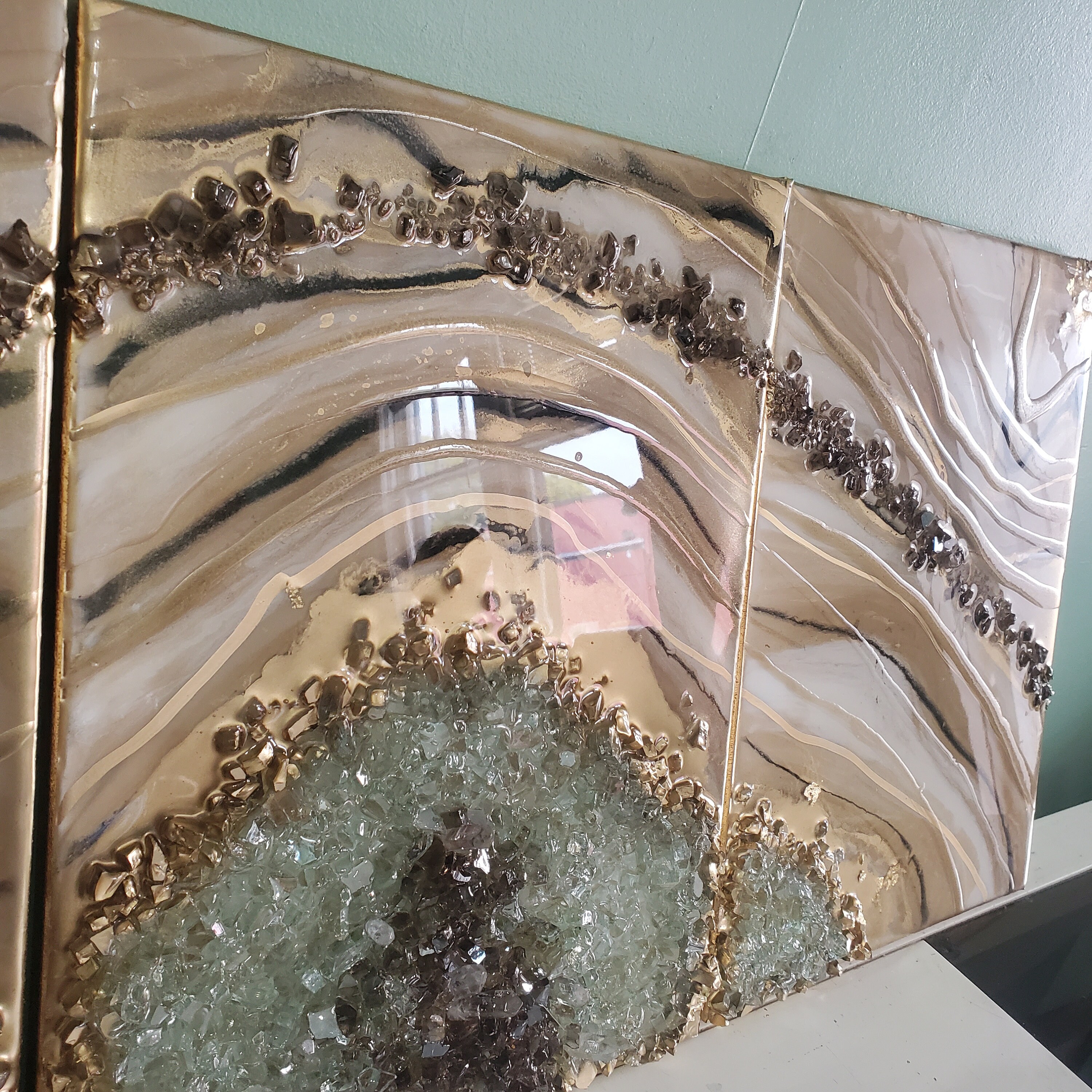 16x36 Geode Resin Art / Epoxy Art / Gold / Gold Geode / Resin | Etsy