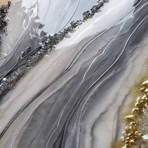 Silver Geode | Gray Geode | Geode | Large Geode | Art | Painting ...