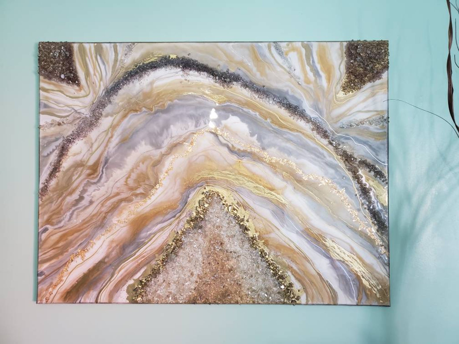 Large Gold Geode Geode Geode Painting Resin Painting | Etsy Canada