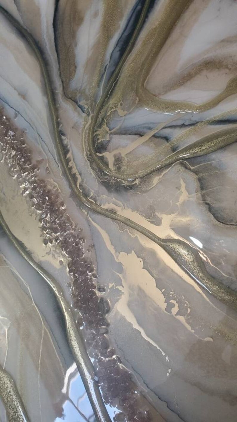 3 Piece Geode / Geode Painting / Gold Geode / Resin Painting / - Etsy ...