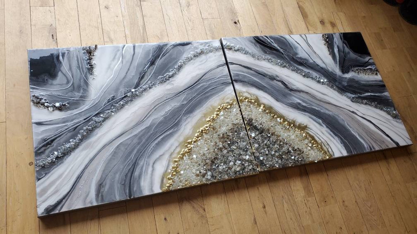 Silver Geode Gray Geode Geode Large Geode Art - Etsy