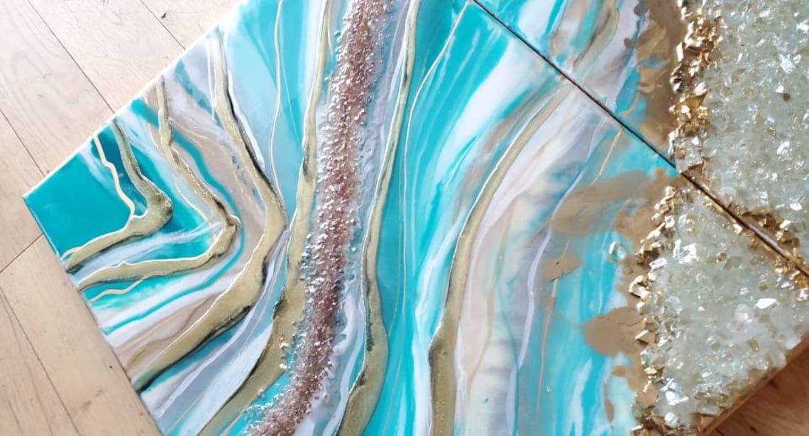 Teal Geode / Ocean Geode / Blue Geode /resin Geode / Geode - Etsy