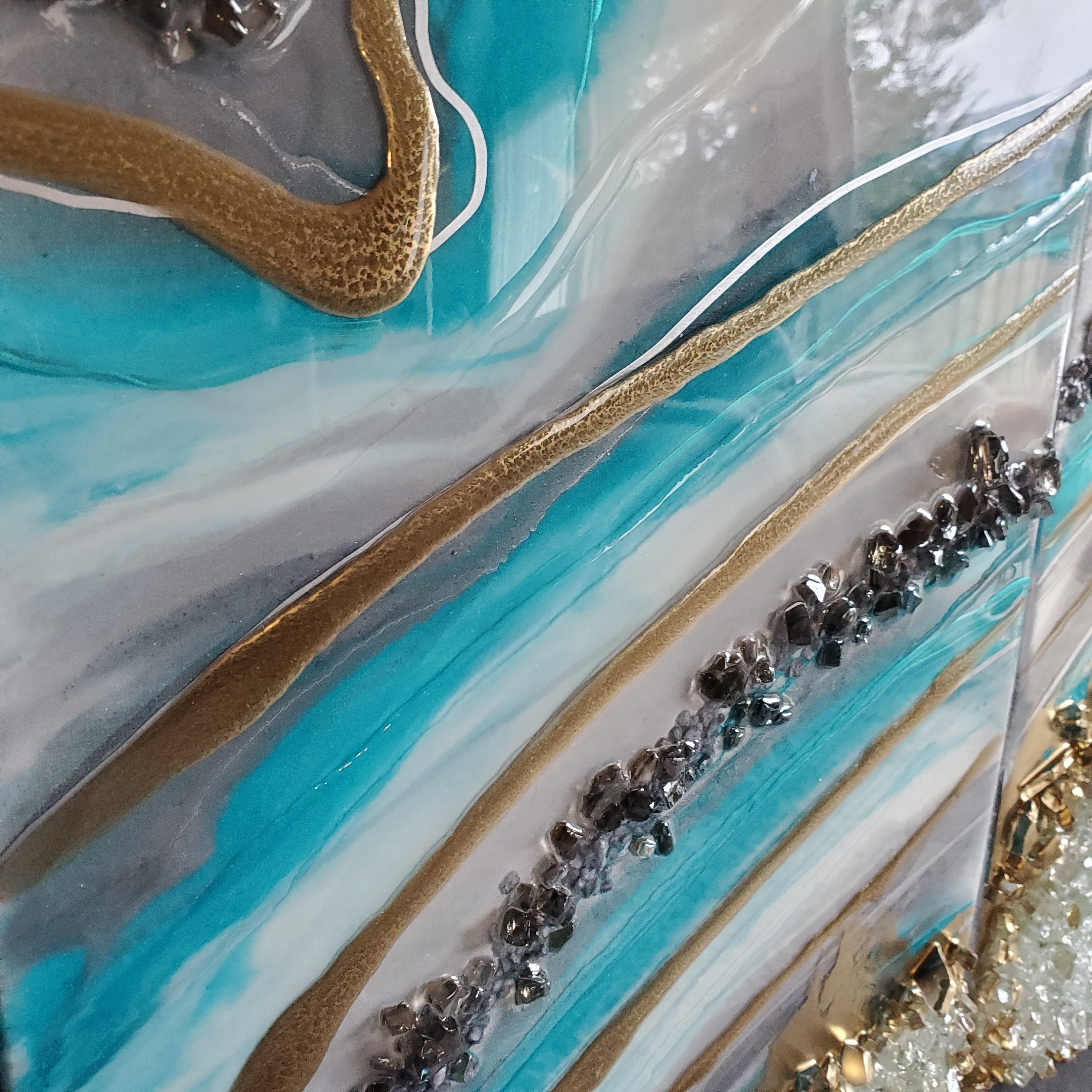 16x36 Geode Resin Art / Epoxy Art / Gold / Gold Geode / Resin - Etsy