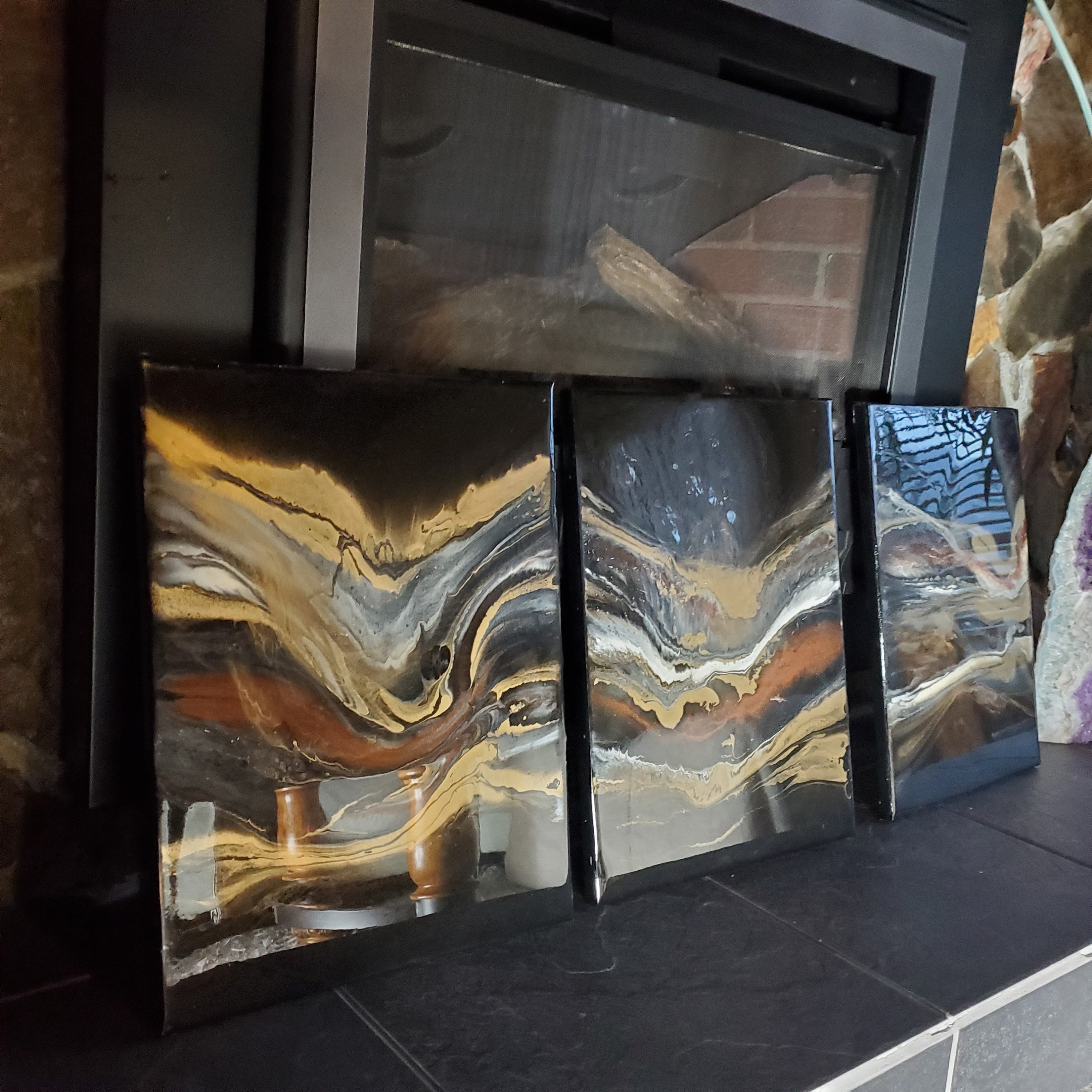 Black Wall Art / Black Decor / Black Painting / Resin Black - Etsy