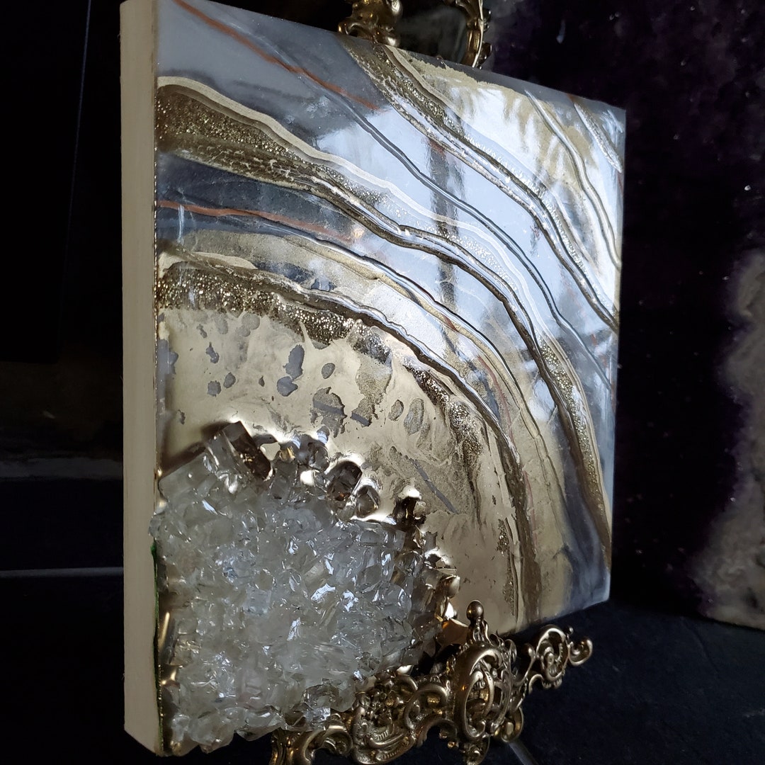 Resin Artwork/ Geode / Epoxy Art / Resin Geode / Quartz / Resin ...