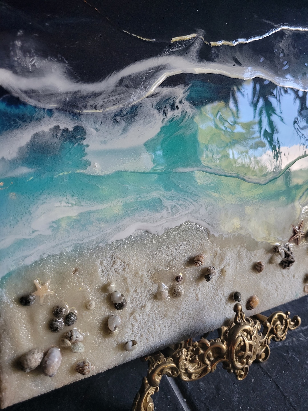 Ocean Inspired Resin Epoxy Artwork / Ocean Theme Decor / 3d Ocean Art ...