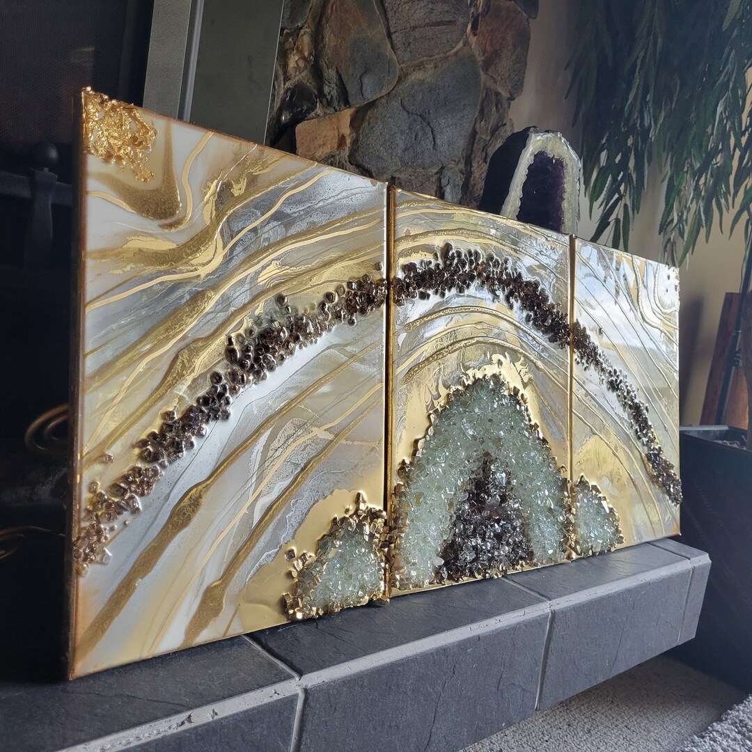 16x36/ Geode / Crystal / Epoxy Art / Resin Art / Modern Art / Wall Art ...