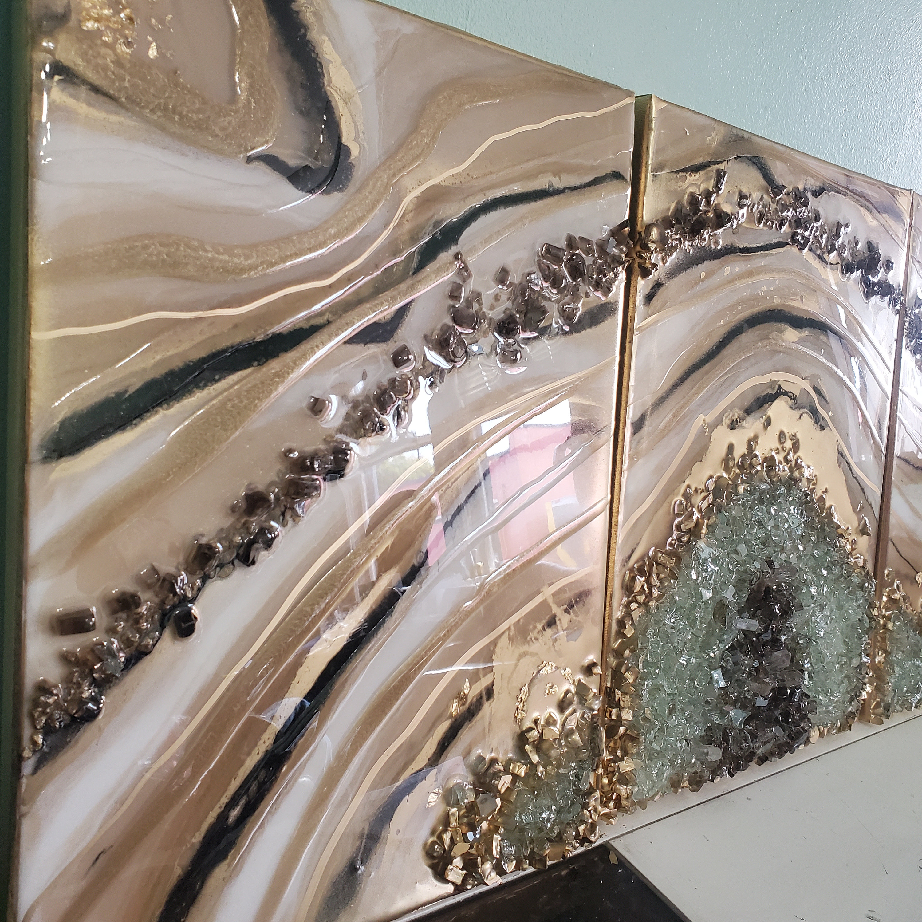 16x36 Geode Resin Art / Epoxy Art / Gold / Gold Geode / Resin | Etsy