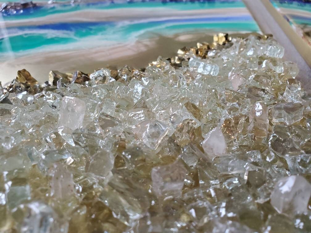 Ocean geode two piece 16x202 / resin painting/ ocean | Etsy