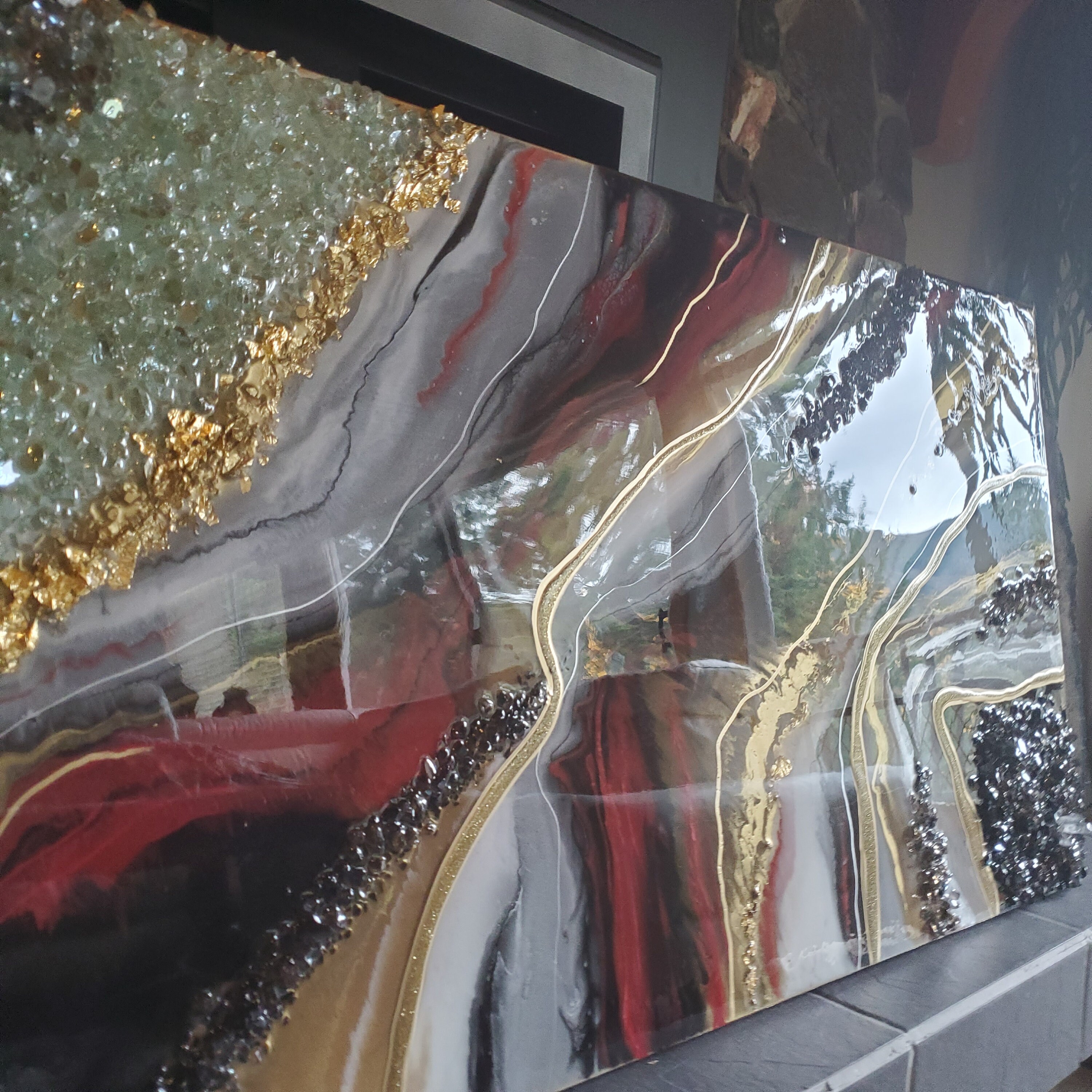 Resin Artwork/ Geode / Epoxy Art / Resin Geode / Quartz / | Etsy