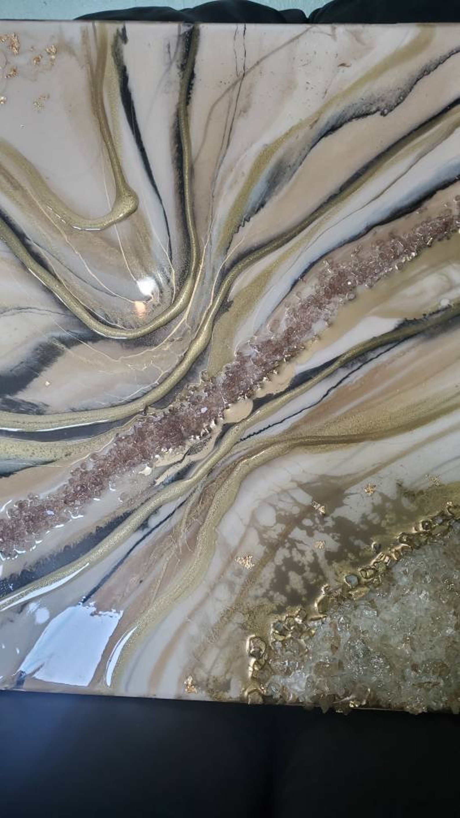 3 Piece Geode / Geode Painting / Gold Geode / Resin Painting / | Etsy