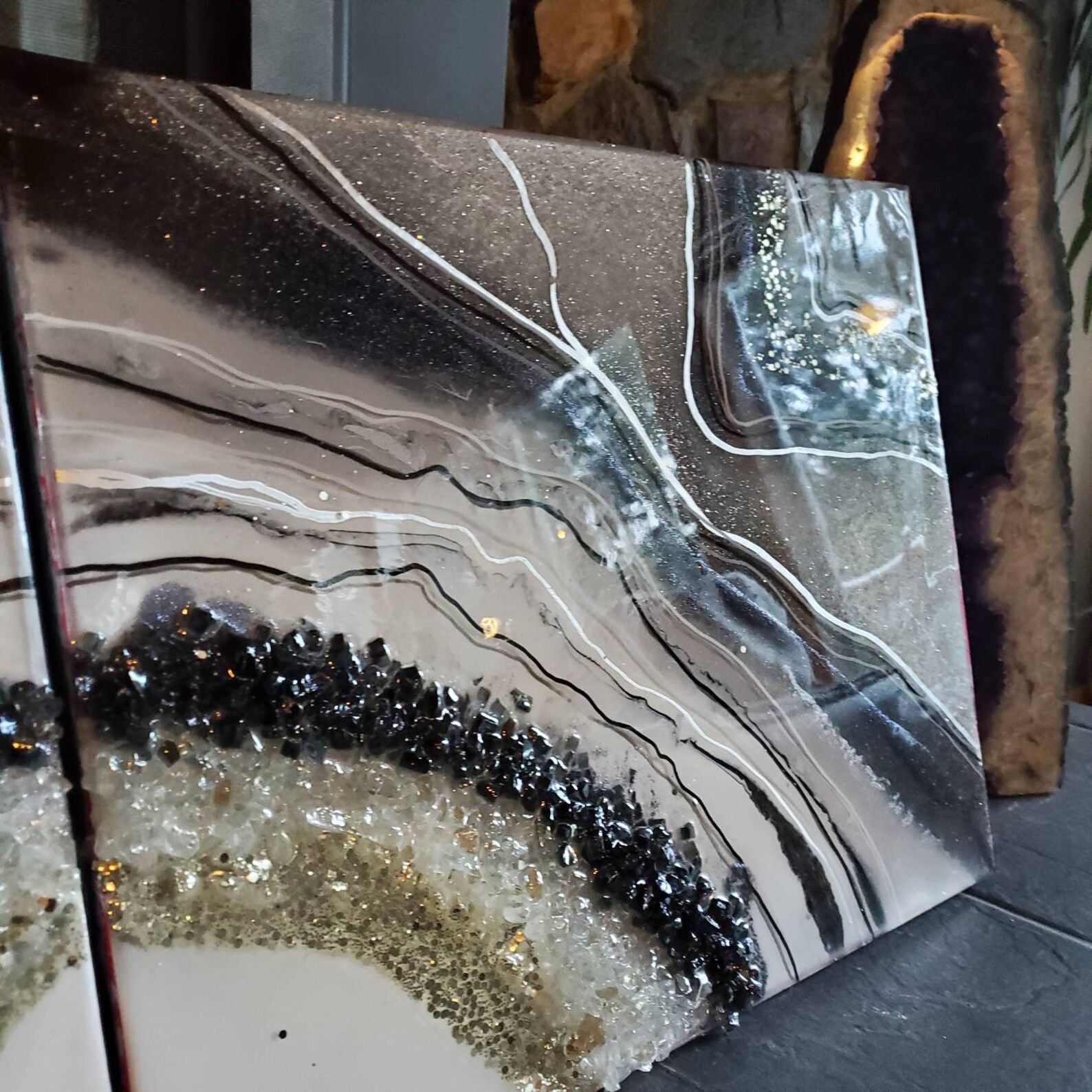 16x40 Resin Geode Artwork / Epoxy Art / Abstract Art / Wall - Etsy