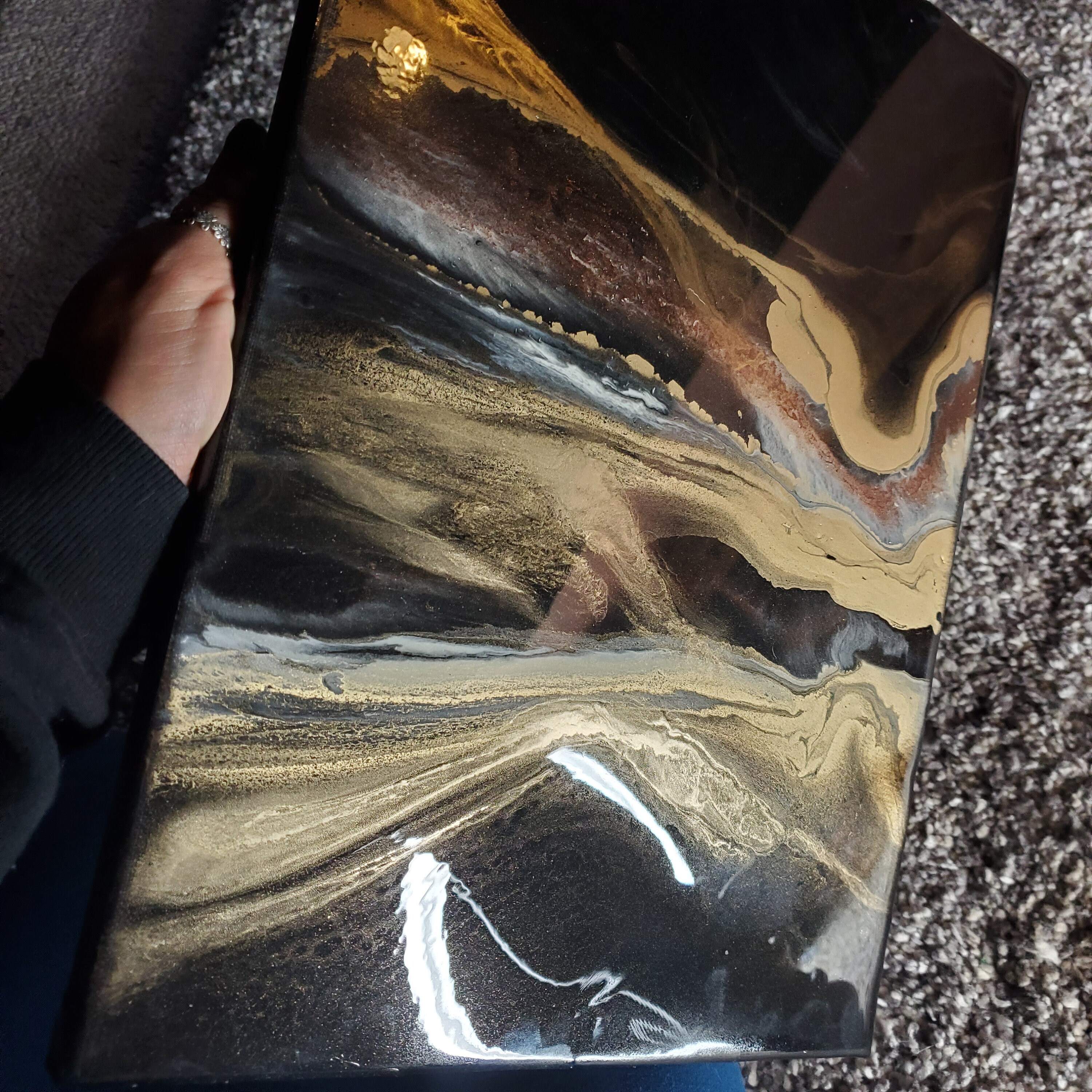 Black Wall Art / Black Decor / Black Painting / Resin Black - Etsy