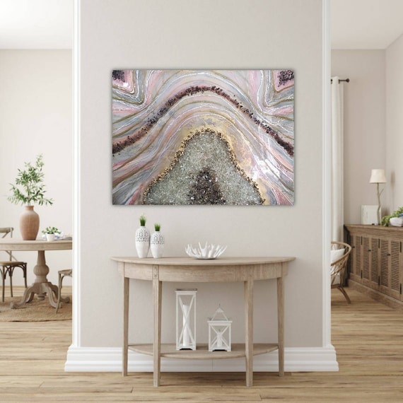 Large Pink Geode / Pink Resin Geode / Pink Geode / Pink Resin | Etsy