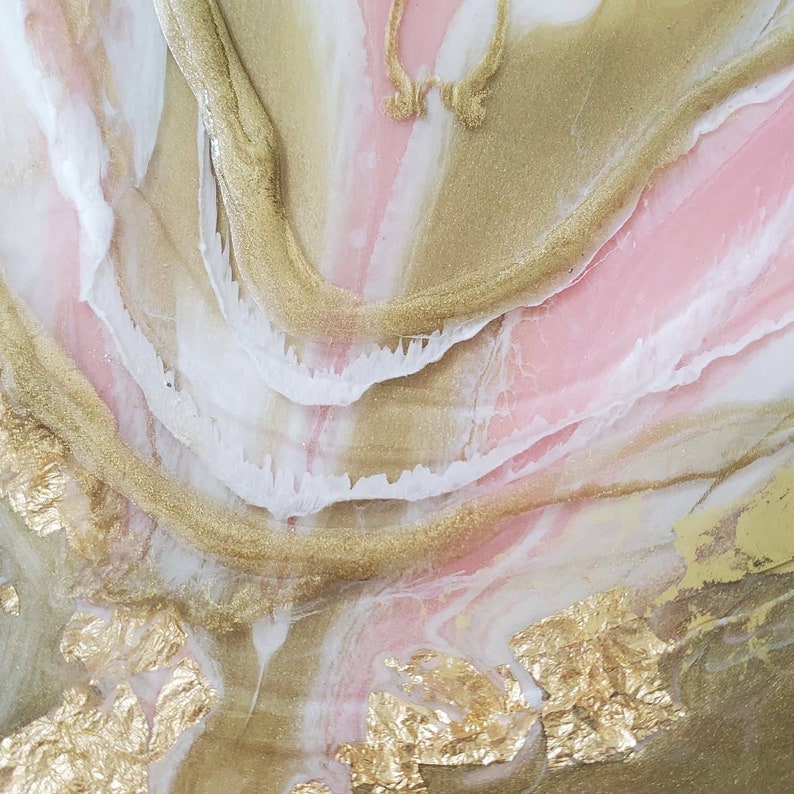 Resin Pink Artwork / Pink Rock / Geode Painting / Geode Art / - Etsy