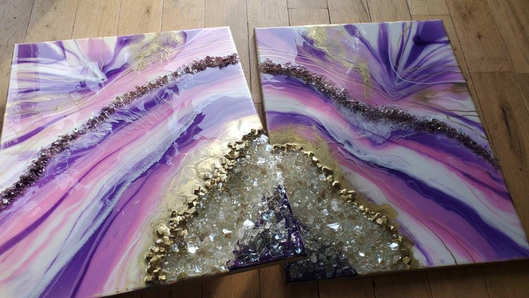 Pink & Purple Geode| Pink | Pink Geode | Purple Geode | Resin Painting ...