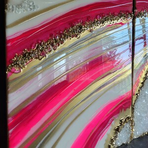 3 Piece Pink Geode Gold / Resin Geode / Geode Painting / Geode / Art ...