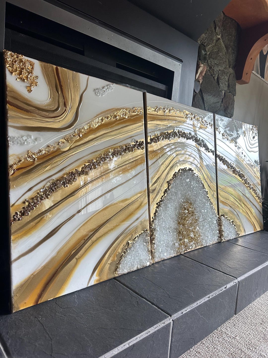 Gold Geode Resin Art Xclusive Epoxy Art Gold Gold Geode Resin Wall Art ...