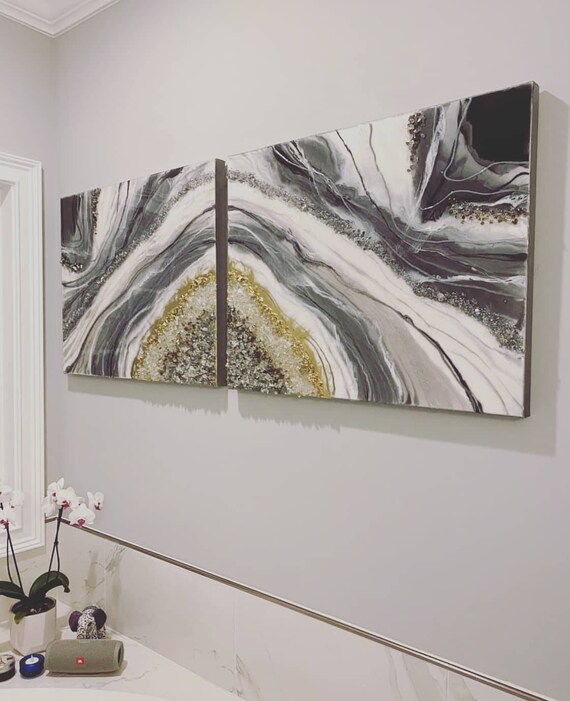 Silver Geode Gray Geode Geode Large Geode Art | Etsy