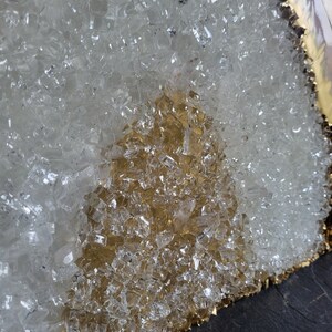 Blush Pink & Gold Geode Resin Wall Art: Modern Abstract Canvas (24x54 ...