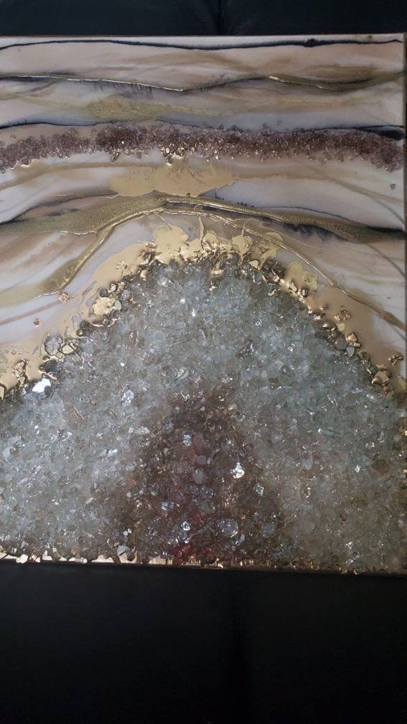 3 Piece Geode / Geode Painting / Gold Geode / Resin Painting / - Etsy ...