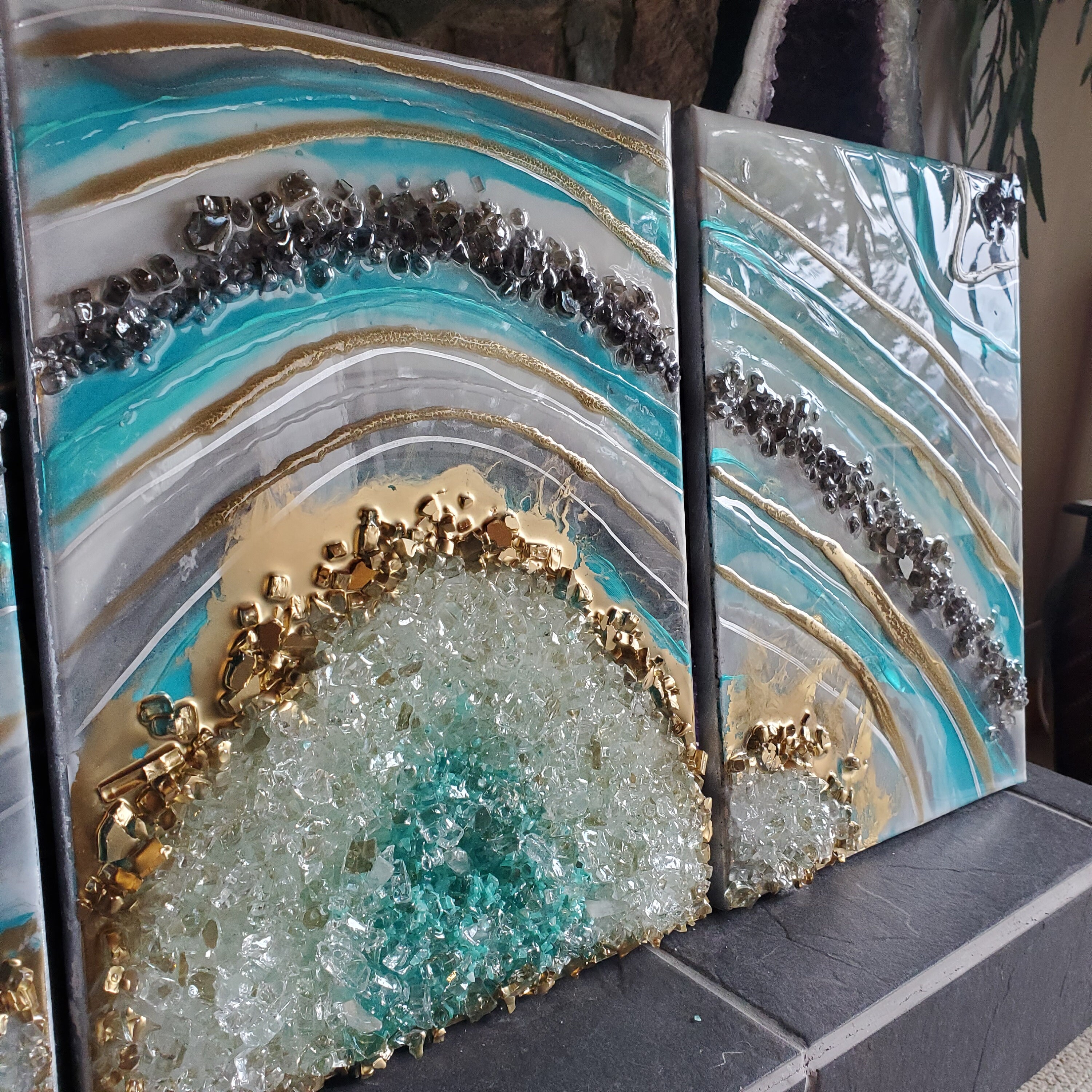 16x36 Geode Resin Art / Epoxy Art / Gold / Gold Geode / Resin - Etsy
