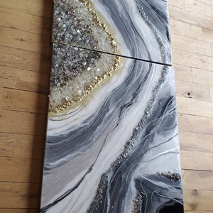 Silver Geode | Gray Geode | Geode | Large Geode | Art | Painting ...