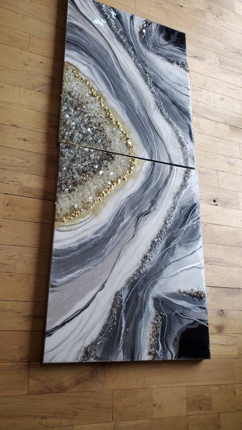 Silver Geode Gray Geode Geode Large Geode Art | Etsy