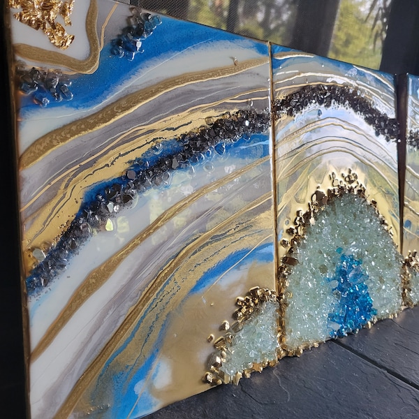 Blue Resin Wall Art - Etsy