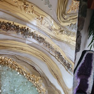 Large Resin Epoxy Geode Wall Decor / Wall Artwork / Resin Geode/ Gold ...