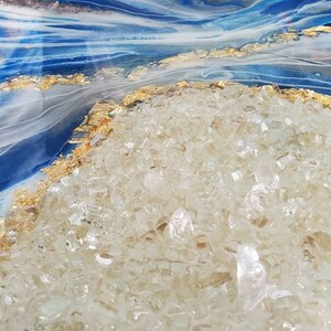 2 Piece Blue Geode / Blue Geode / Blue Geode Painting / Resin Geode ...