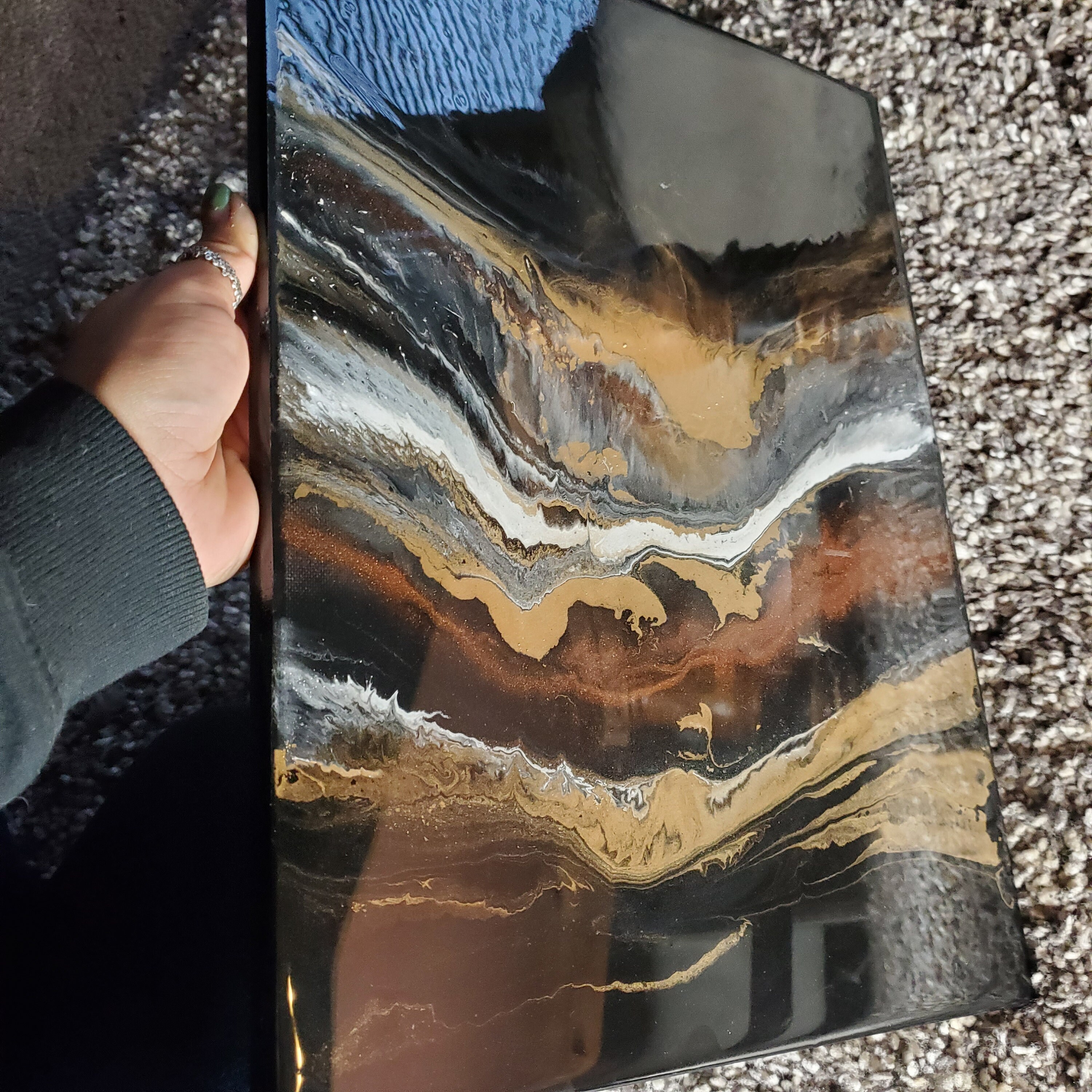 Black Wall Art / Black Decor / Black Painting / Resin Black - Etsy