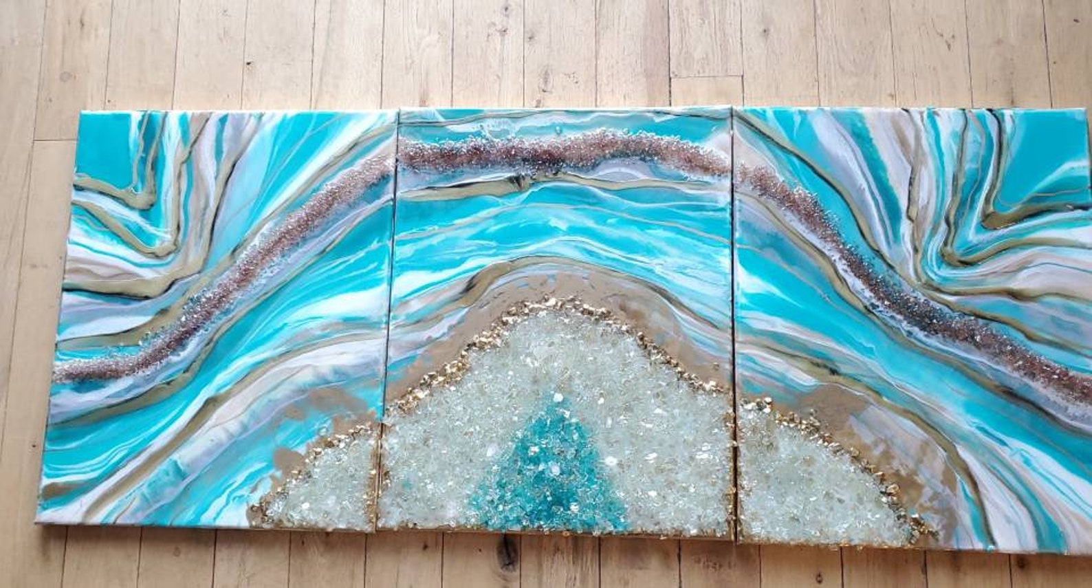 Teal Geode / Ocean Geode / Blue Geode /resin Geode / Geode - Etsy