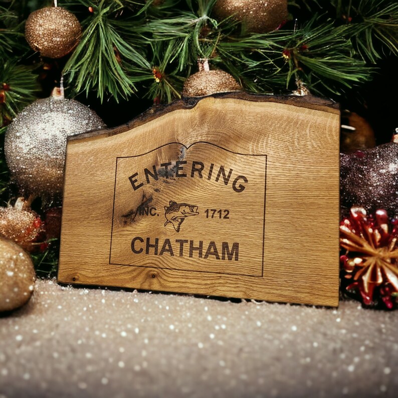 Entering Chatham Massachusetts Live Edge Oak Sign, Striped Bass - Etsy