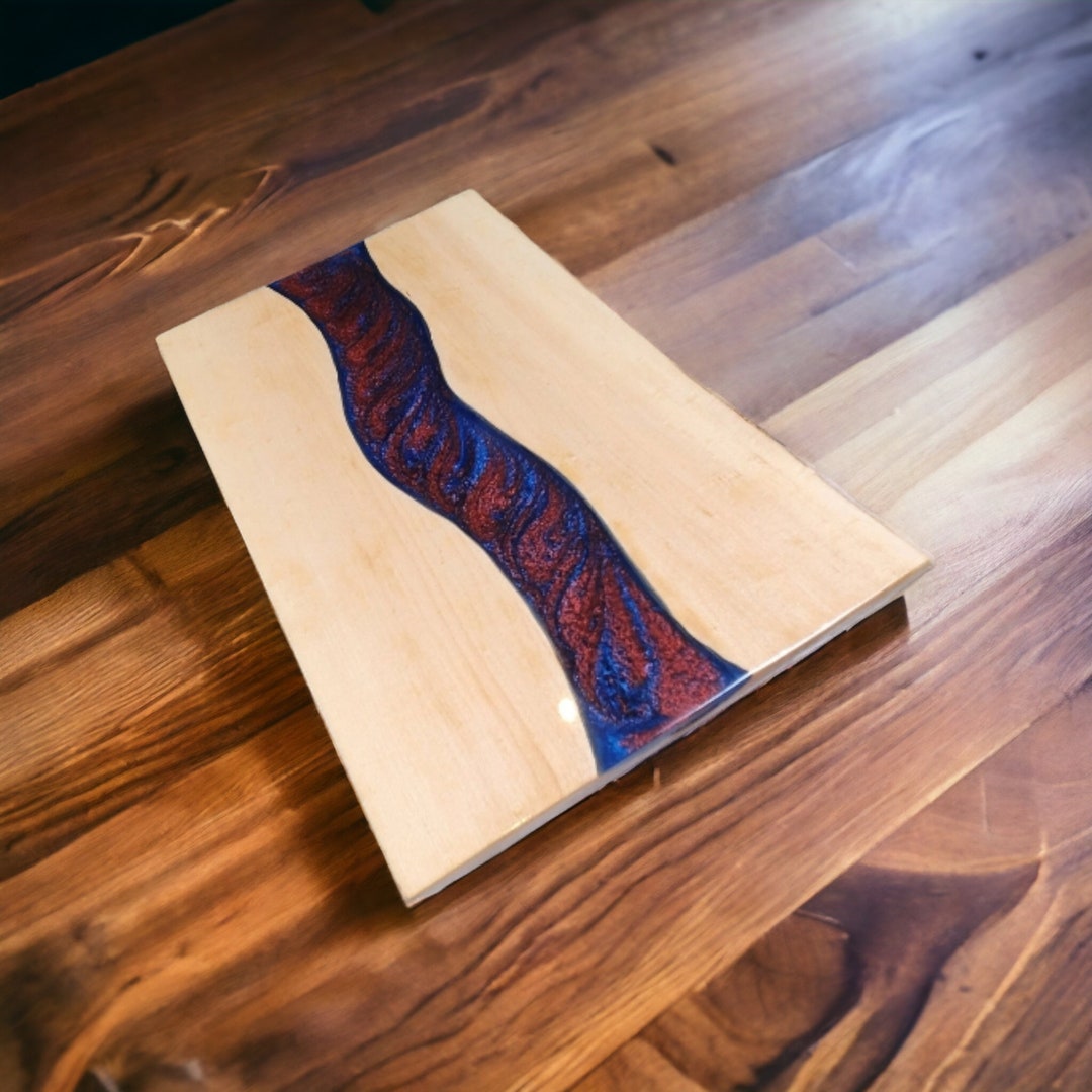 Personalized Epoxy Charcuterie Board, Live Edge Cheese Tray, Christmas ...