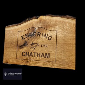 Entering Chatham Massachusetts Live Edge Oak Sign, Striped Bass - Etsy