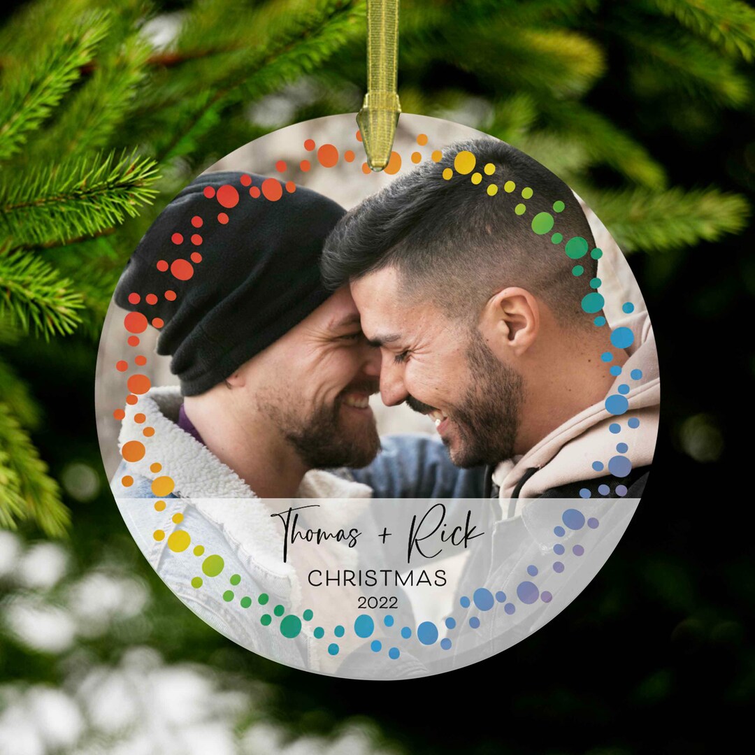 LGBT Custom Photo Gay Couple Christmas Together Ornament, Lesbian Wife ...