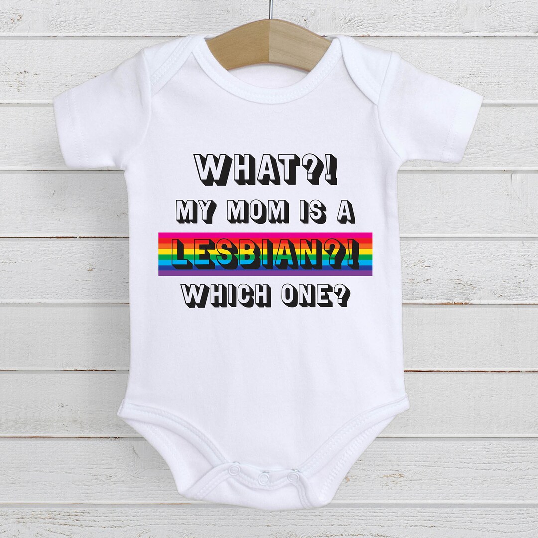 LGBTQ My Mom is a Lesbian Pride Baby Bodysuit, Lesbian Mom Baby Gift ...