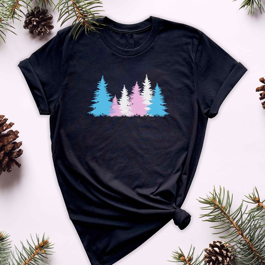 Transgender Christmas Shirt Transgender Subtle Pride Flag Color Xmas ...
