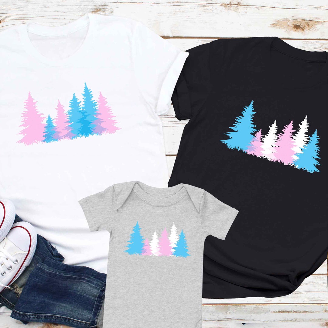 LGBTQ Transgender Family Matching Shirt, Trans Flag Tree Family Tee ...