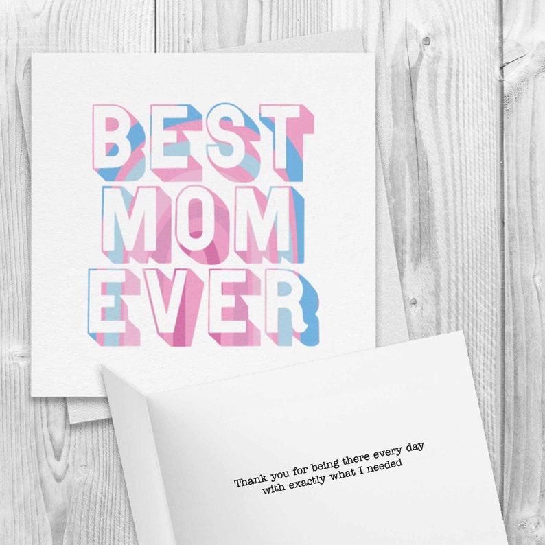Best Mom Ever Trans Custom Text Card Transgender Mothers Day Etsy