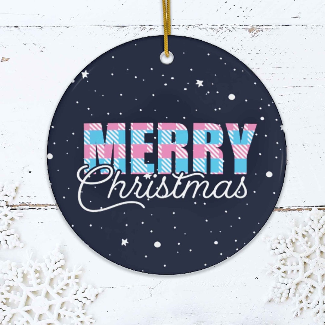 Transgender Christmas Ornament for Trans Flag Merry Christmas Ornament ...