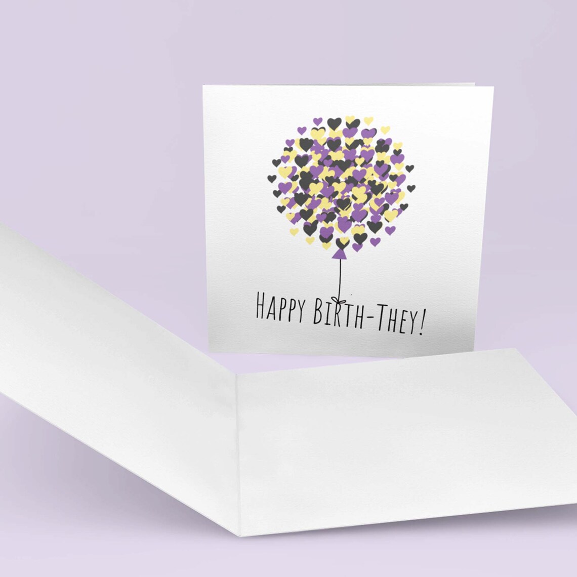 Lgbt Happy Birth-they Nonbinary Birthday Card, Non Binary Coming Out Gift, Nb They Them, Enby ...