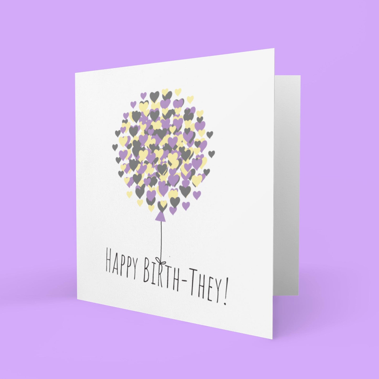 Lgbt Happy Birth-they Nonbinary Birthday Card, Non Binary Coming Out Gift, Nb They Them, Enby ...