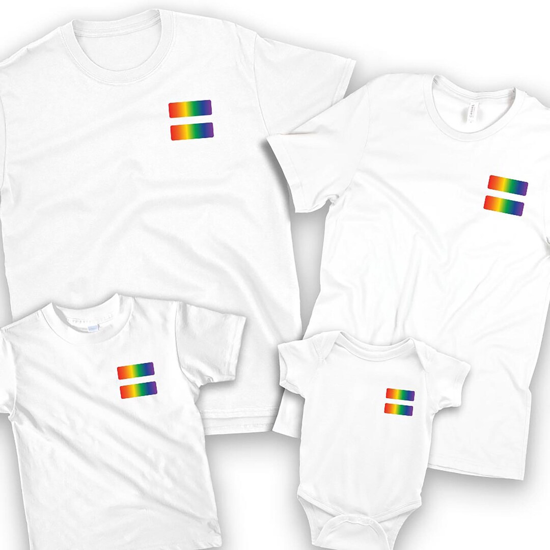 LGBTQ Family Rainbow Equal Sign Pride Shirt for Lesbian Family T-shirt ...