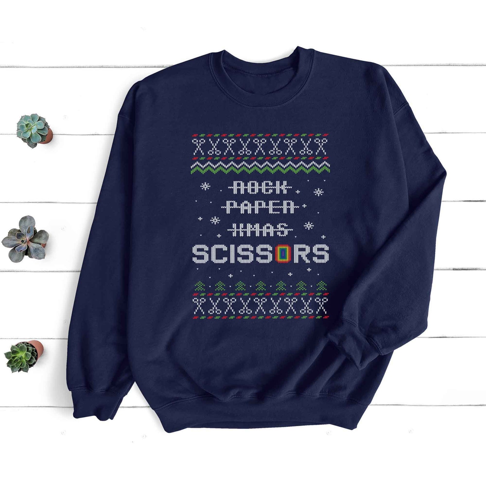 Lesbian Rock Paper Scissors Ugly Christmas Sweater Lesbian | Etsy