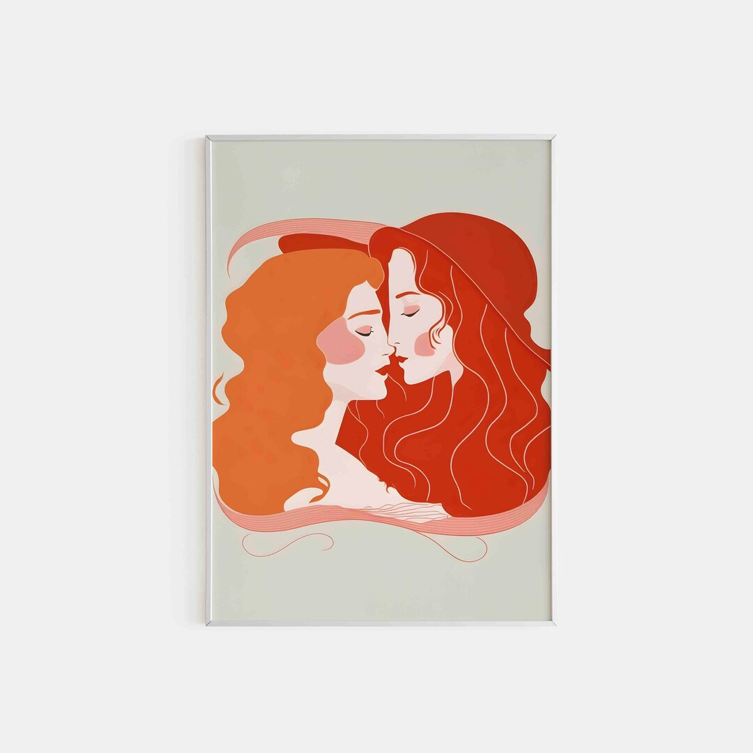 Digital Download File, Queer Love Art, Lesbian Couple Digital File ...