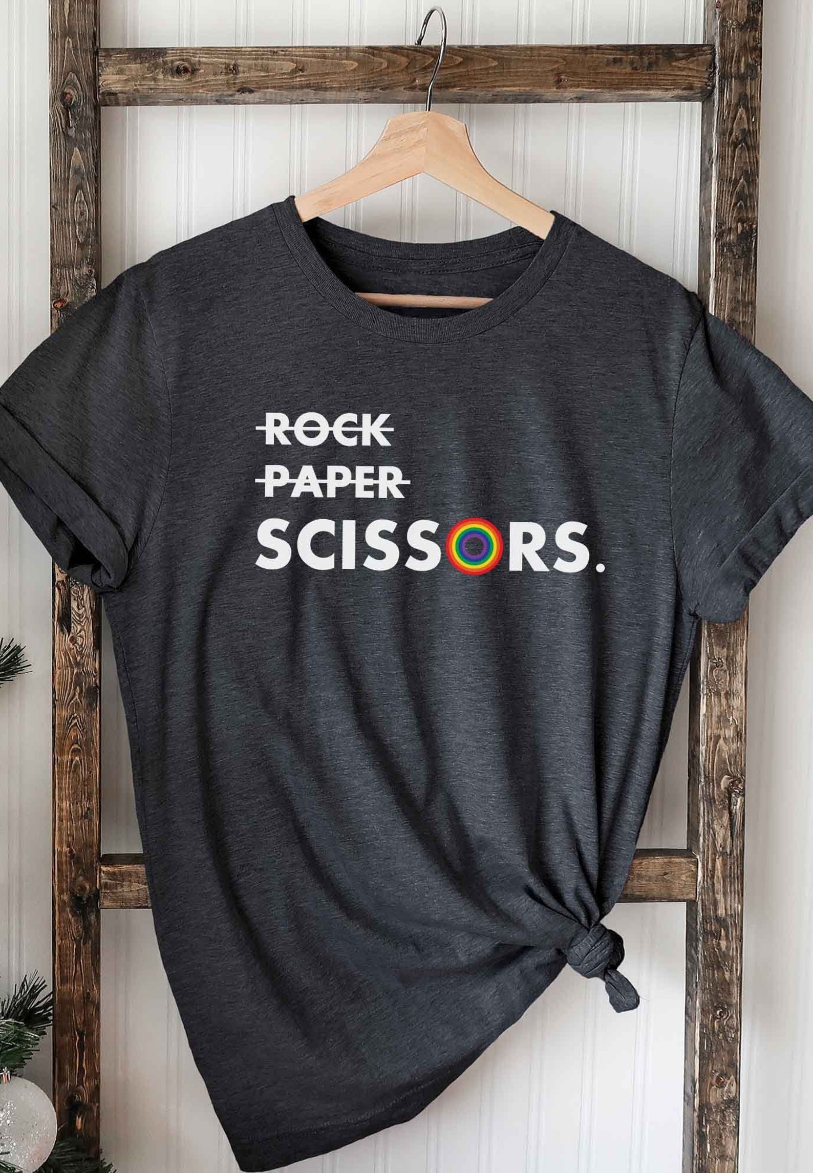 LGBTQ Rock Paper Scissors Lesbian Pride Shirt, Lesbian Girlfriend Funny ...